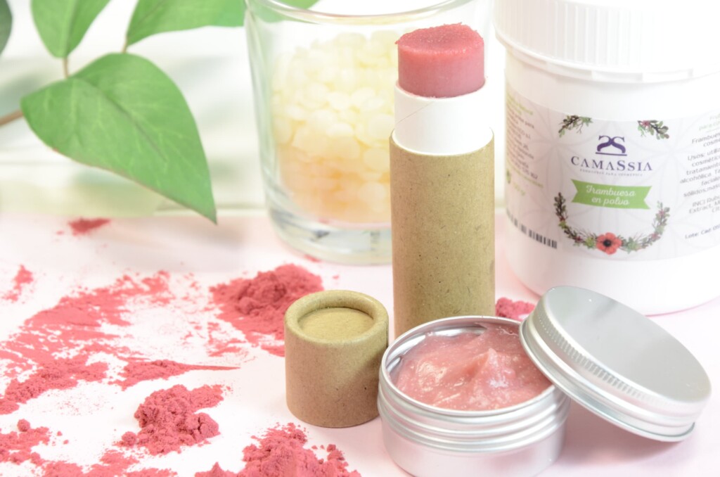 Receta bálsamo labial con frambuesa en polvo | Cosmética natural